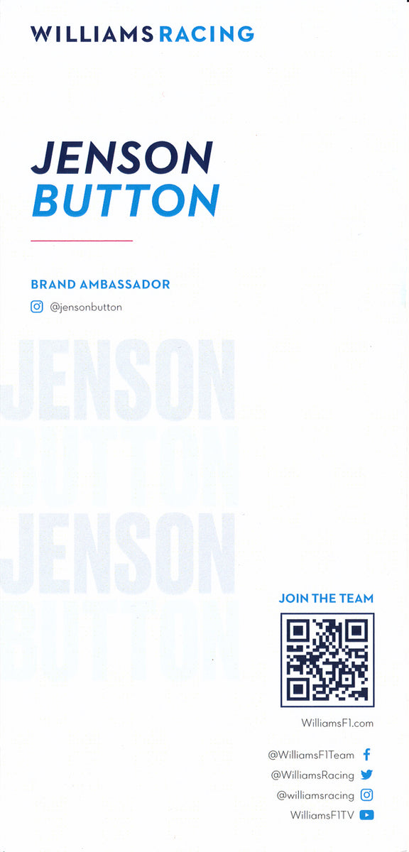 Jenson Button Signed Official 8X4 inches 2023 Williams F1 Team Photo C – Formula World Shop Inc.