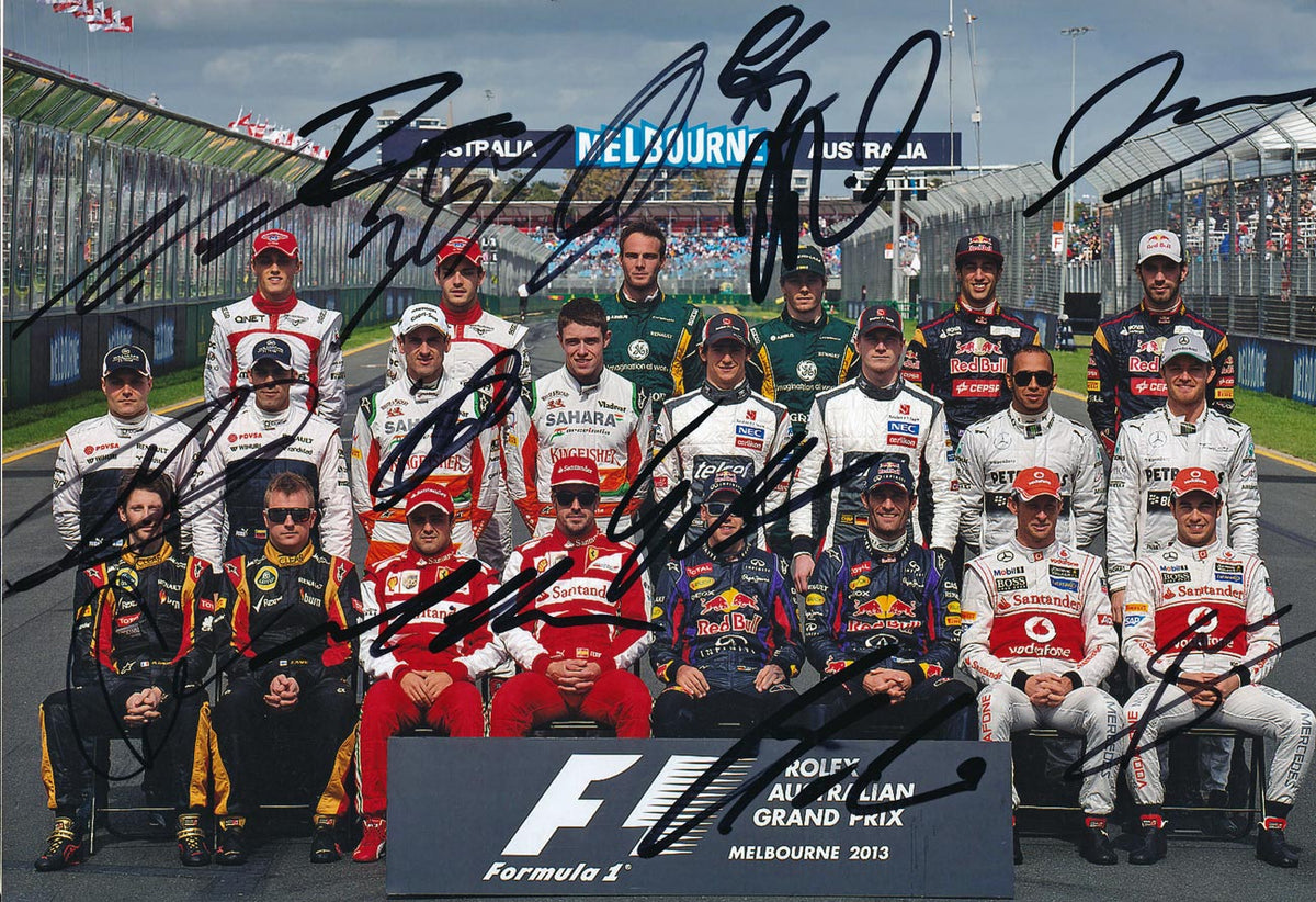 14 F1 2013 Drivers Signed 8X12 Inches lineup Australia Photo – Formula ...