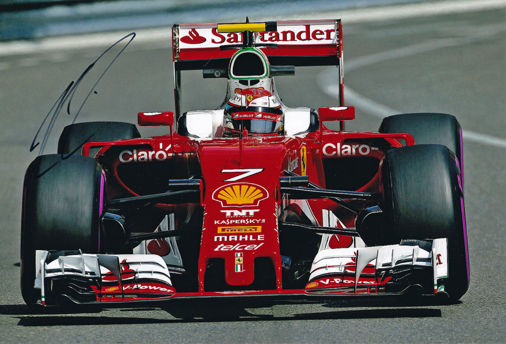 Kimi Raikkonen Signed 8X12 inches 2016 Ferrari F1 Photo – Formula World ...