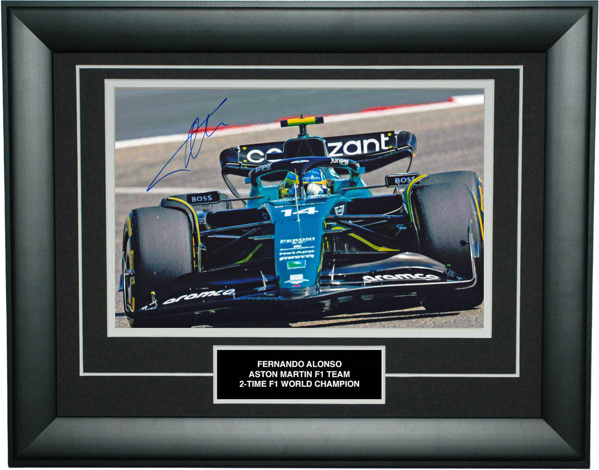 Fernando Alonso Signed 8X12 Inches 2023 Aston Martin F1 Team Photo Fra ...