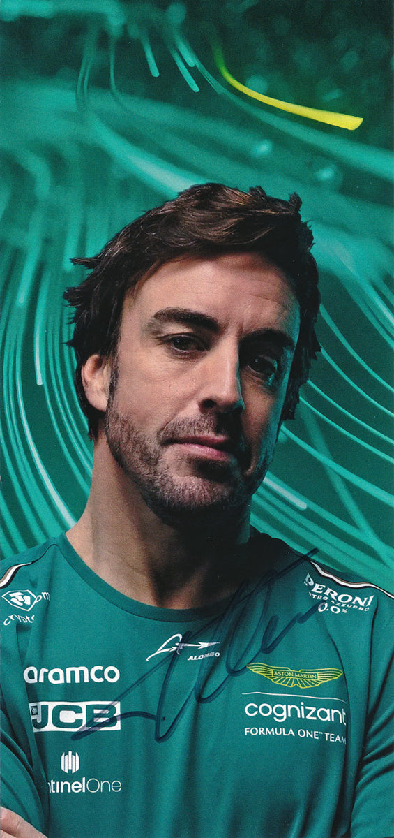 Fernando Alonso Signed 4X8 inches 2023 Aston Martin F1 Team Photo Card ...