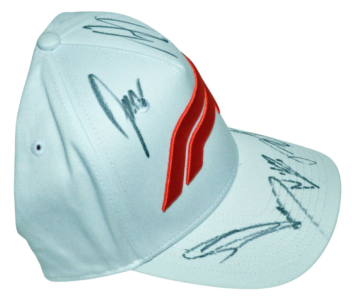 Formula 1 white F1 logo Cap / Hat Signed by 7 2023 Formula One Drivers ...