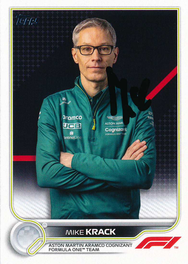 Mike Krack Signed 2022 Topps Formula 1 Aston Martin F1 Team #101 Card ...