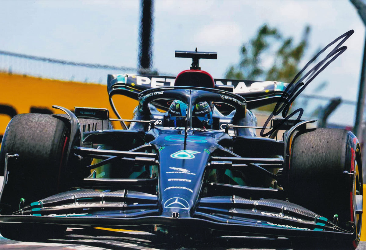 George Russell Signed 8X12 inches 2023 Miami GP Mercedes F1 Team Photo ...