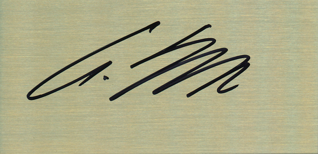 Gunther Steiner Signed 2X4 inches brass plaque – Formula World Shop Inc.