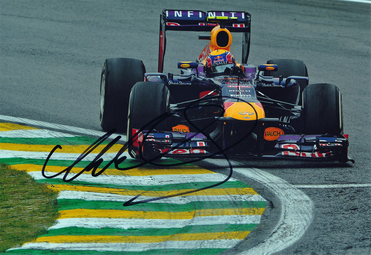 Mark Webber Signed 8X12 inches Red Bull F1 Team 2013 Brazil Grand Prix ...