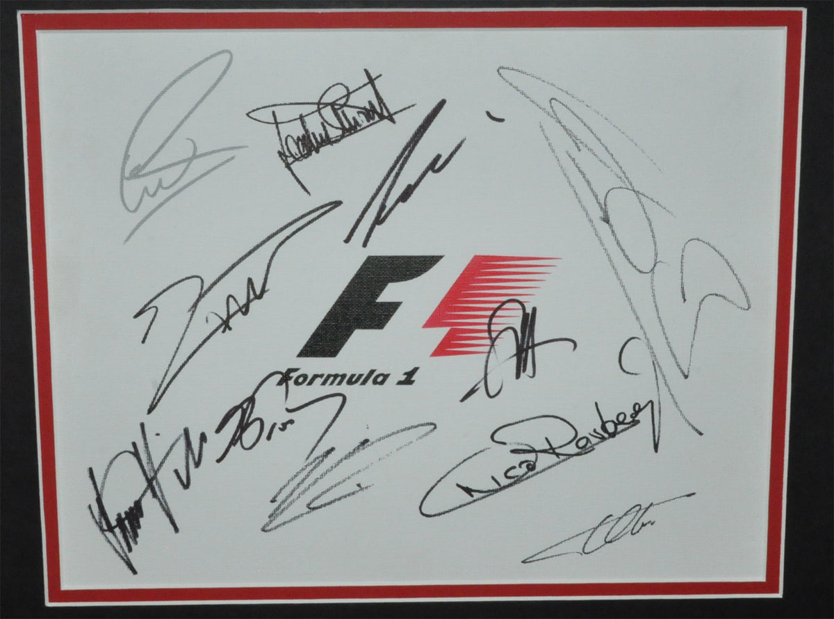 F1 Canvas Montage 36X29 inches Frame Signed by 27 F1 World Champions ...