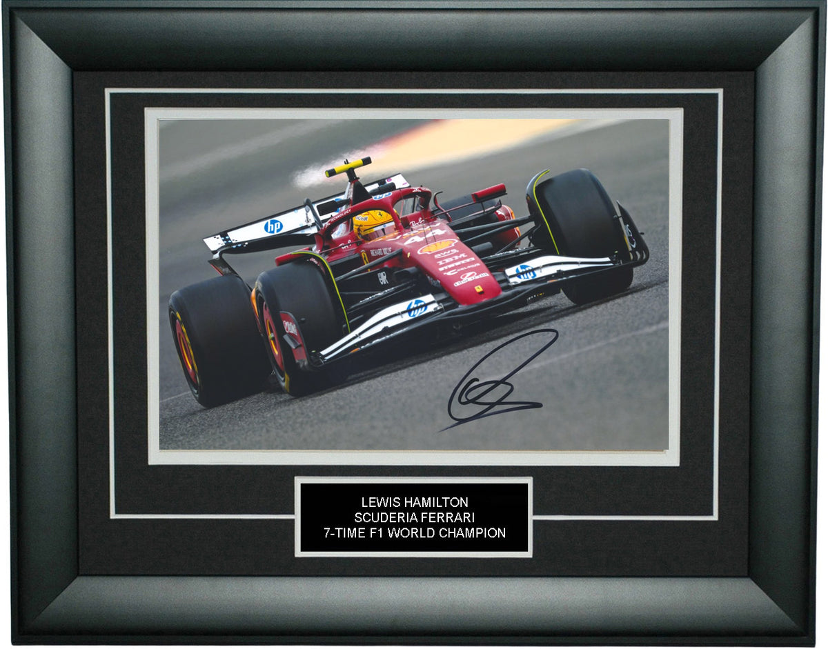 Lewis Hamilton Signed 8X12 Inches 2025 Scuderia Ferrari F1 Frame ...
