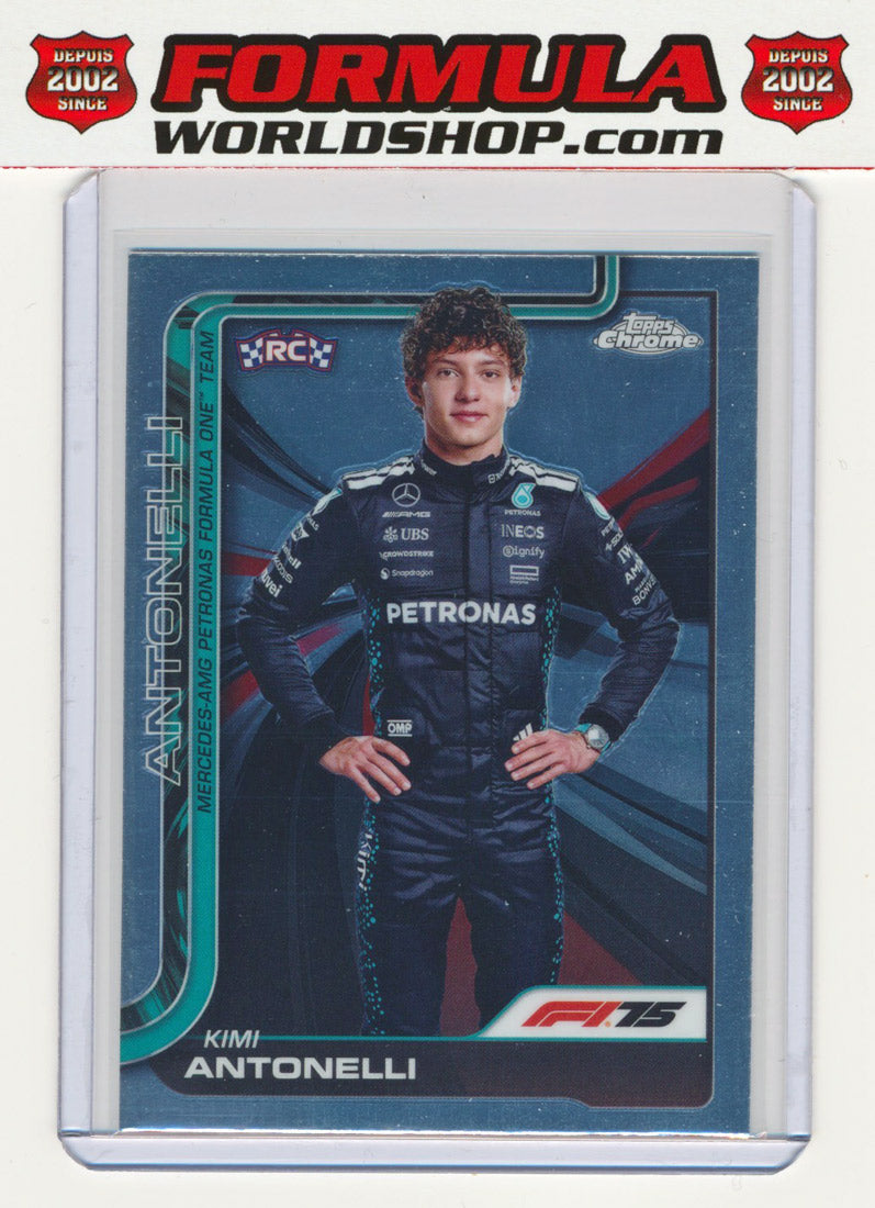Kimi Antonelli 2025 F1 Topps Chrome Formula 1 Mercedes Base Portrait R ...