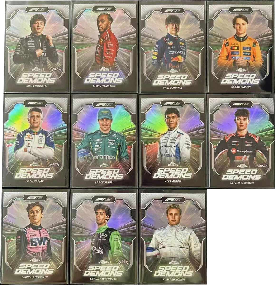 2025 F1 Topps Chrome Formula 1 SPEED DEMONS F1 FULL 11 Cards Set ...