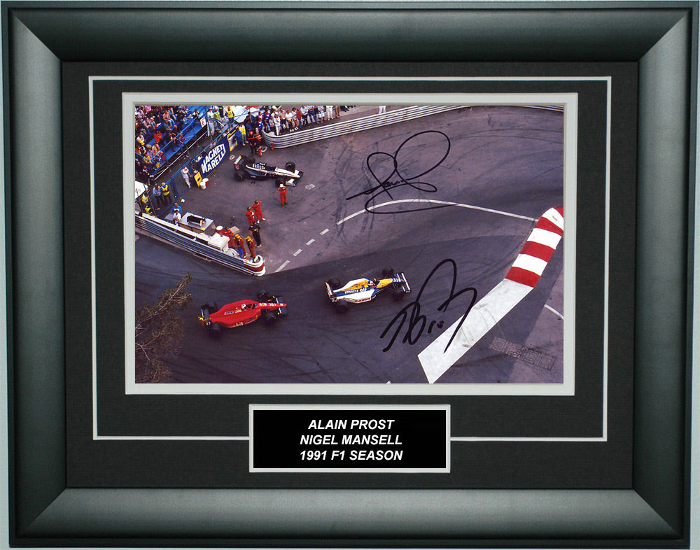 Alain Prost & Nigel Mansell Signed 8X12 Inches 1991 Monaco Grand Prix ...