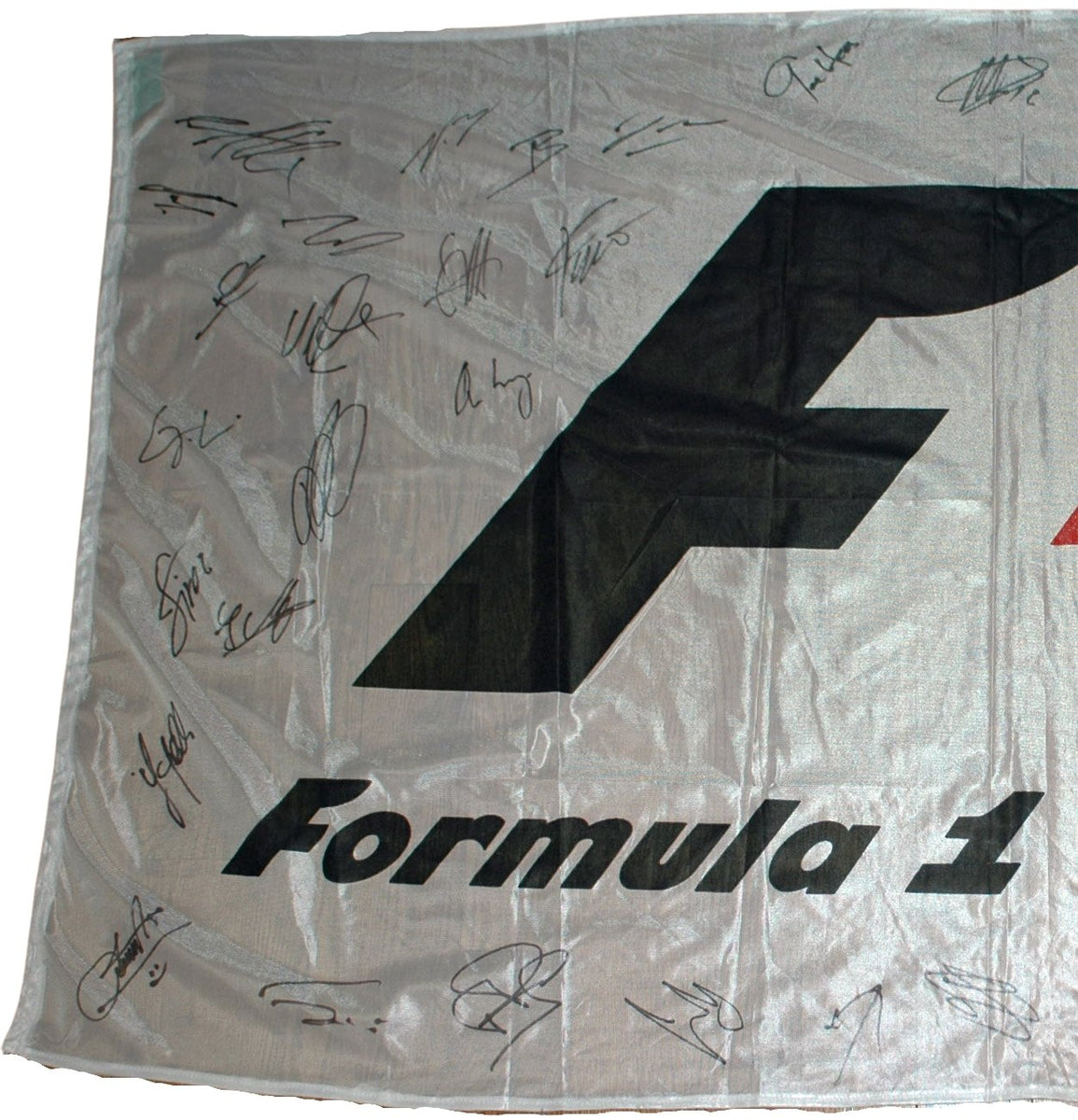 Formula 1 white 60X36 inches Flag Signed by 51 Formula 1 Drivers ...