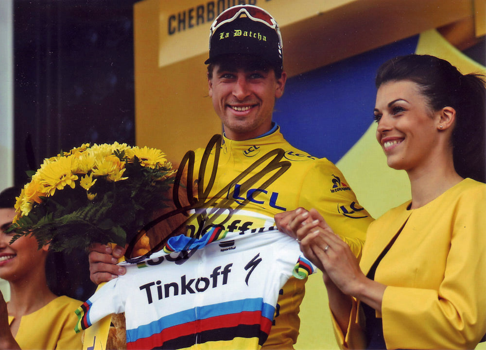 Peter Sagan Signed 5X7 inches 2016 Tour De France Yellow Jersey Podium ...