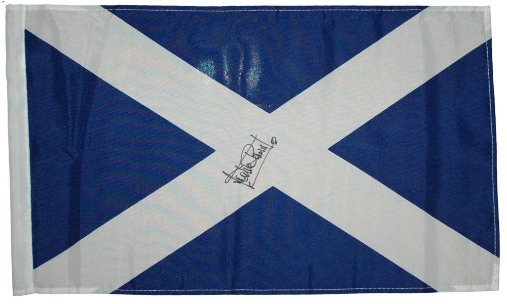 Jackie Stewart Signed 11X17 inches Scottish Flag – Formula World Shop Inc.