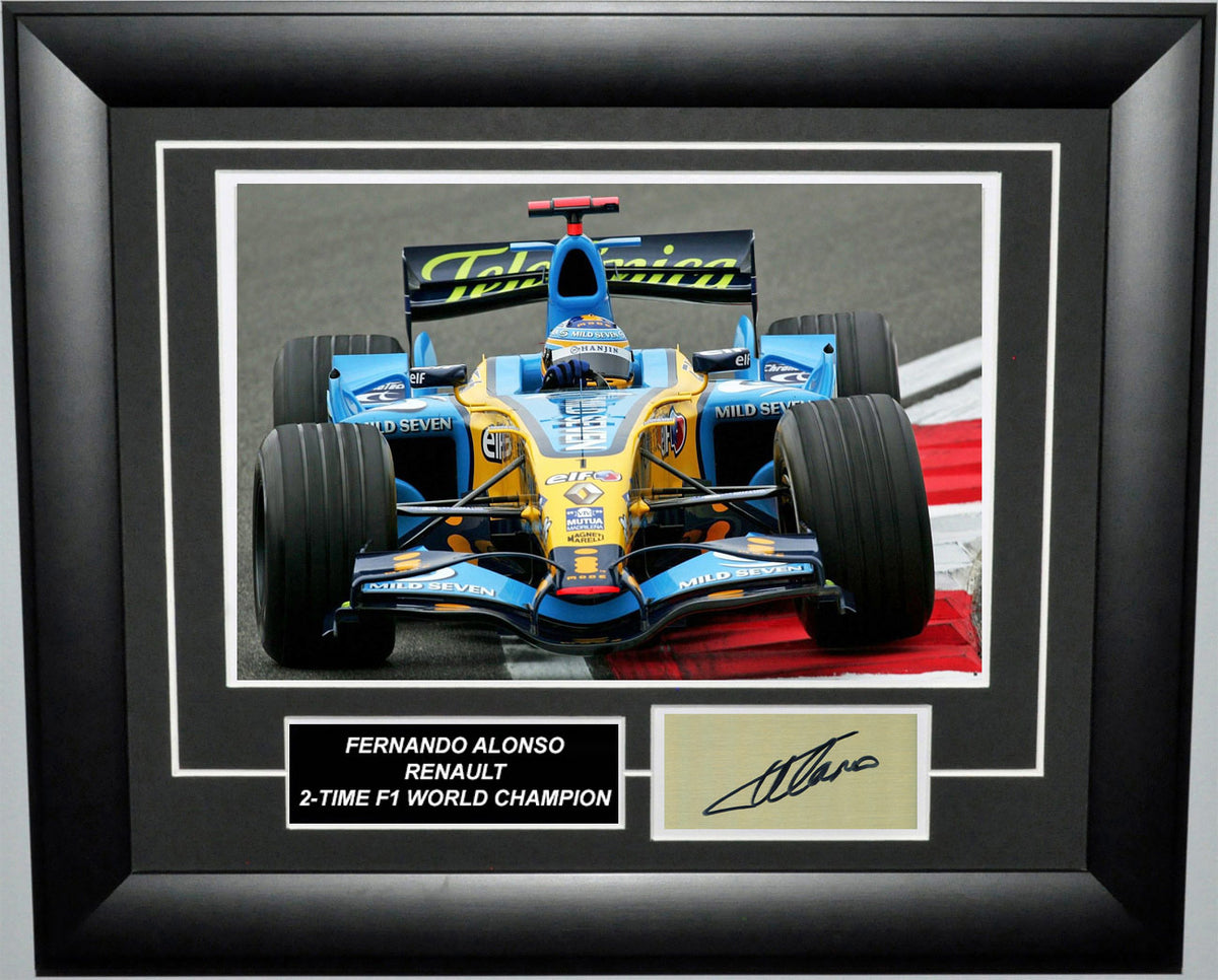 Fernando Alonso Signed Plaque 2006 Renault F1 Photo Montage Frame ...