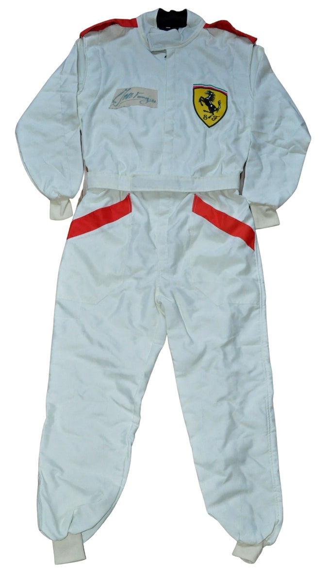 Juan Manuel Fangio SIGNED VINTAGE FERRARI F1 REPLICA Race SUIT ...