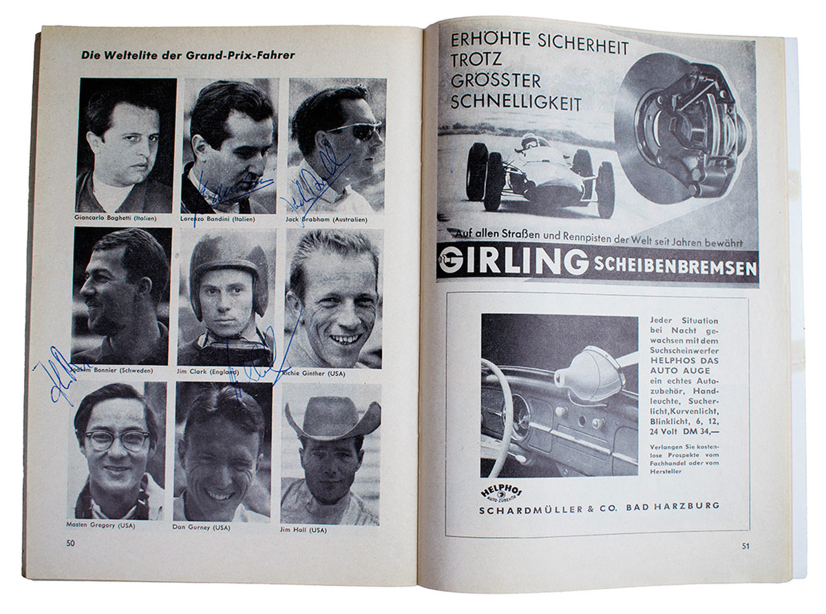 1963 Solitude Grand Prix Multi Signed F1 Program – Formula World Shop Inc.