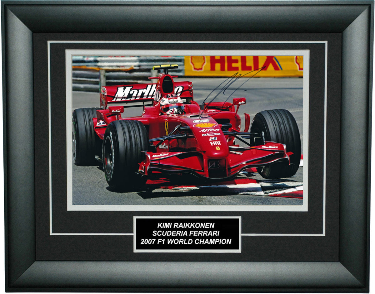 Kimi Raikkonen Signed 8X12 inches 2007 Monaco Grand Prix Ferrari F1 Ph ...